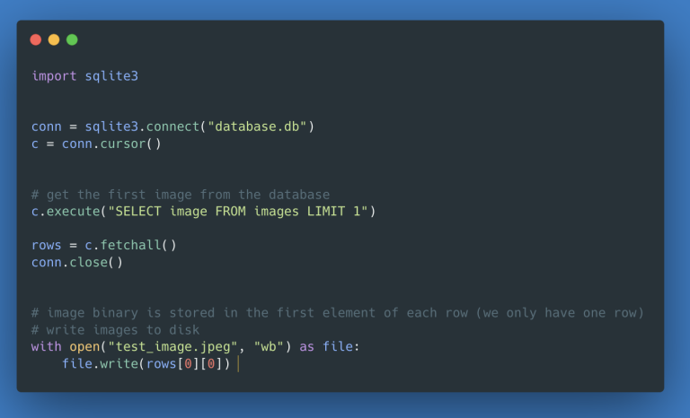 Retrieving an image (BLOB) from a SQLite database | MarquinSmith