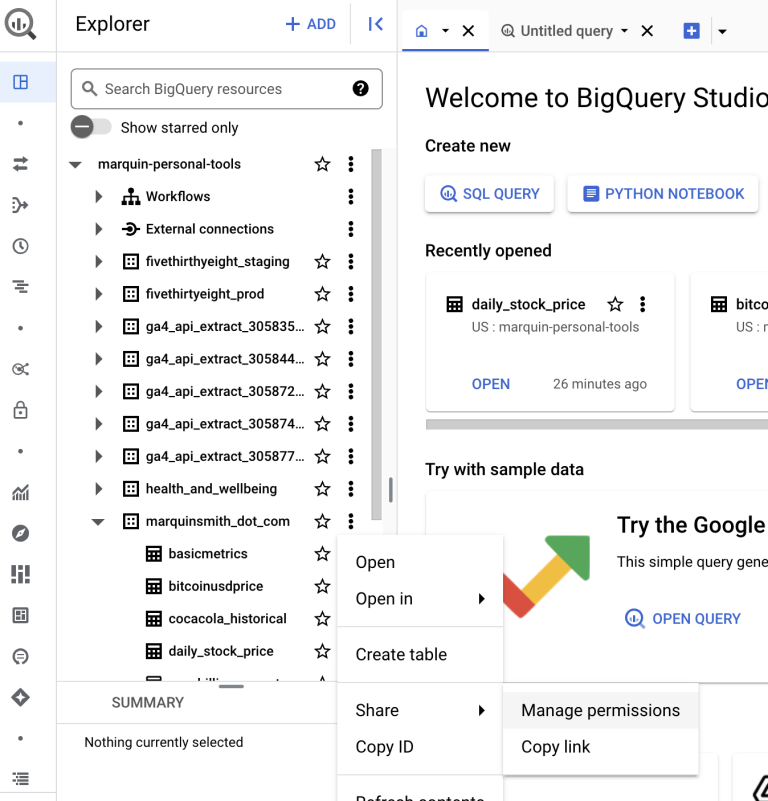 Running SQL Queries on a schedule in BigQuery | Part 2b: Cloud Functions | MarquinSmith